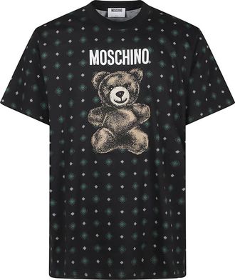 Moschino Homme, Tops, Noir, Taille: S Teddy Printed T-Shirt
