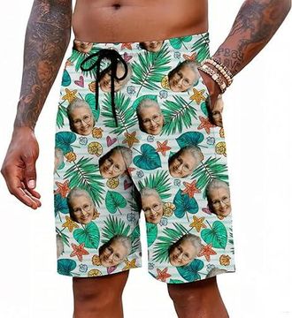 Generic Slip de Bain Personnalisable de Visage dr&ocirc;le de Photo Maillot de Bain Personnalis&eacute;e Boxer de Bain Homme Shorts de Bain hawa&iuml;enne Calecon de Bain Homme