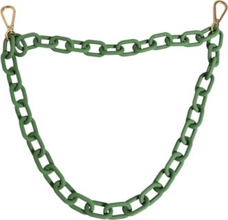 Dolce & Gabbana Mens Green Plexy Acrylic Chunky Gold Hardware Wallet Chain As Zama