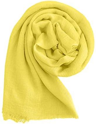 JOPHY & CO. Écharpe/étole/couvre-épaule femme 100% Viscose élégant doux 180 cm x 90 cm (cod. 2302), jaune, Taille unique