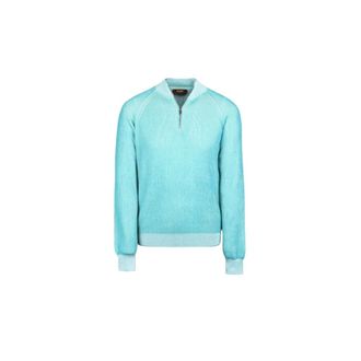 Moorer Homme, Pulls, Bleu, Taille: 3XL Pull en coton Sea Island &agrave; c&ocirc;tes