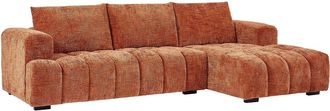 Vente-Unique Ecksofa - Ecke rechts - Strukturstoff - Terracotta - BENOLA