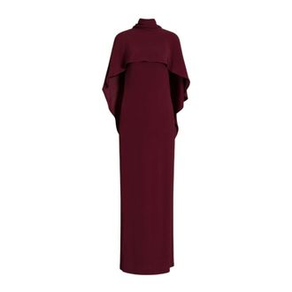 Alberta Ferretti Langes Kleid mit Cape-Detail und Schleife am R&uuml;cken - - Dresses - Damen - Rot - M