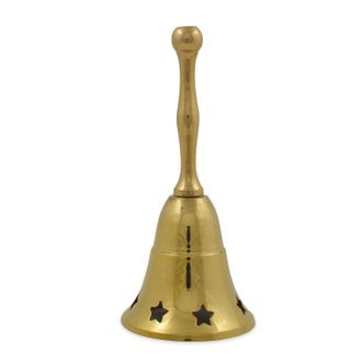 Riffelmacher & Weinberger Riffelmacher 13381 - Glocke, Gr&ouml;&szlig;e 5,5 x 13 cm, Gold, aus Messing, Engelsgel&auml;ut, Heilig Abend, Bescherung, Tischglocke, Weihnachten