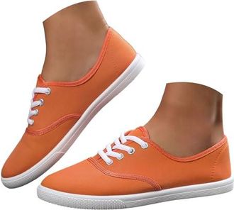 Generic Chaussures basses &agrave; enfiler pour femme - Baskets tendance en toile d&eacute;contract&eacute;es pour femme - Confortables - Respirantes - Semelle int&eacute;rieure rembourr