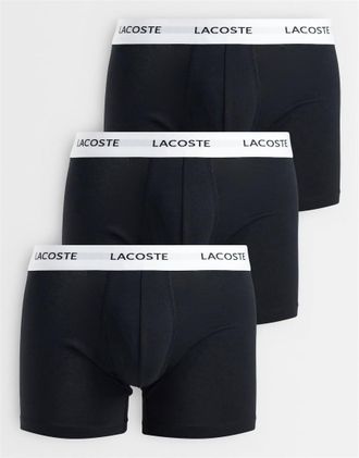 Lacoste 3er-Pack Boxershorts mit wei&szlig;em Bund in Schwarz