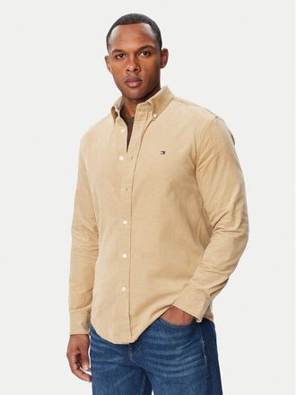 Tommy Hilfiger Hemd Solid MW0MW40486 Beige Regular Fit