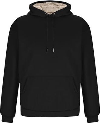 Generic Sweat a Capuche Homme Hooded Sweatshirt Sweats &agrave; Capuche Automne Hiver pour Hommes Chaleur et Confort Pull en Laine et Velours &Eacute;pais Manches Longues C