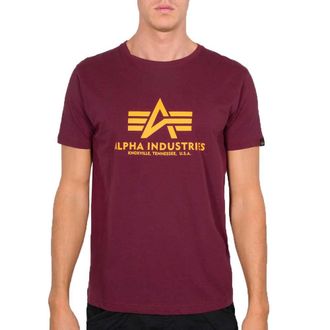 Alpha Industries Alpha Industries Herren Basic T-Shirt,Rot (Burgundy 184), Medium
