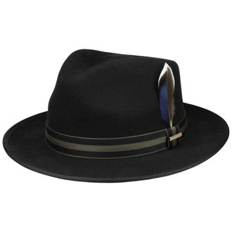 Stetson Adelaide Fedora Wollhut Herren Sommer Winter schwarz M (56-57 cm)