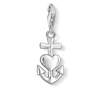 Thomas Sabo Charm Club 0083-001-12 Pendentif-breloque pour femme, en forme de croix-coeur-ancre (foi, espérance et charité) en argent Sterling 925