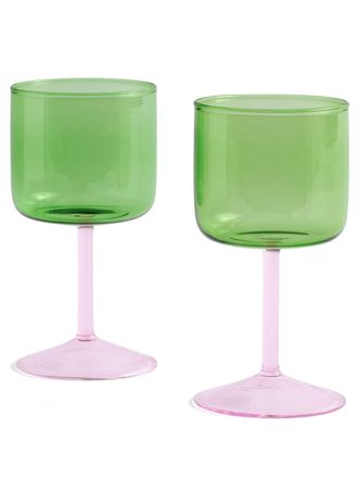HAY Verre à vin teinté - ensemble de 2 - vert et rose Ab530a668al49