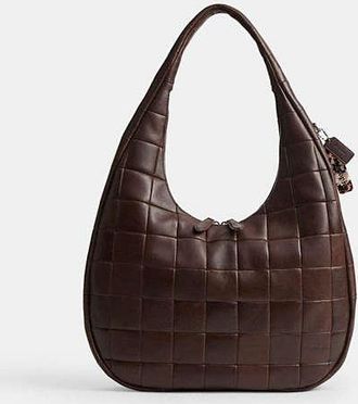 Coach Alter/Ego Große Schultertasche In Halbmondform Aus Upcrafted-Leder Im Schachbrettmuster