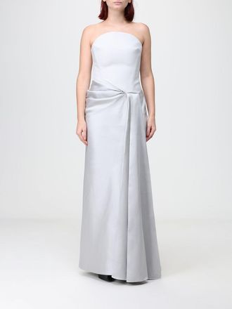 Solace London Robe de soir&eacute;e longue en satin &agrave; &eacute;paules d&eacute;nud&eacute;es et taille drap&eacute;e