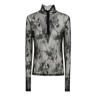 Patrizia Pepe Pullover mit Rollkragen und langen &Auml;rmeln - - Tops - Damen - Schwarzk - S