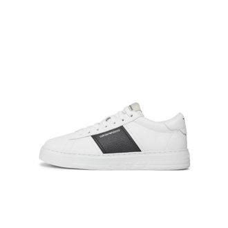 Armani Homme, Chaussures, Blanc, Taille: 43 1/2 EU Baskets à Bande Noire