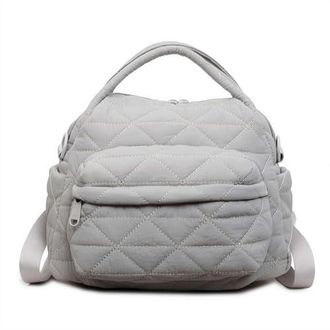 Generic Sac &agrave; bandouli&egrave;re matelass&eacute; 3 en 1 pour femme - &Eacute;l&eacute;gant - Couleur unie - Fermeture &eacute;clair - Poign&eacute;e souple - Sac &agrave; main &agrave; main, gris, One Size