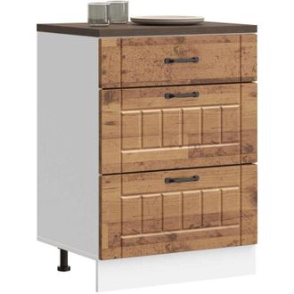 vidaXL Vidaxl - Armoire de cuisine Lucca vieux bois bois ing&eacute;nierie