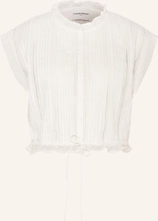 Claudie Pierlot Claudie Pierlot Cropped-Top Mit Spitze Und R&uuml;schen weiss