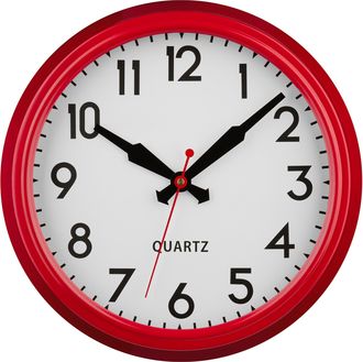 Premier Housewares Wanduhr Wanduhr für Wohnzimmer Küche Metall Rot