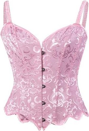 Generic Bustiers Et Corsets Femme Corset Femme Bustier Pink Rose Noir Black Rouge Sissy Feminization V&ecirc;tements Brun Noire Bleu Deguisement Marron Princesse D&eacute;