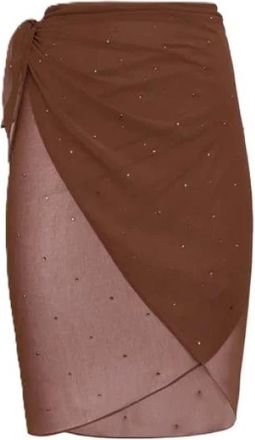 MC2 Saint Barth Femme, Maillots de bain, Brun, Taille: ONE Size Pareo Corto Georgette