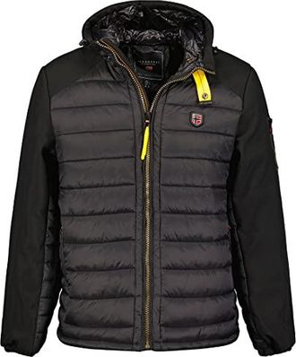 Geographical Norway Abator Men - Doudoune Homme Capuche - Parka Chaude Matelassee Automne Hiver - Veste Manteau Chaud - Blouson Ski Coupe Vent Manches Longues Rembourrage
