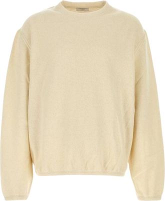 1989 STUDIO 1989 Studio, Homme, Sweatshirts et sweats &agrave; capuche, Beige, Taille: L Pull ras du cou en maille ajour&eacute;e