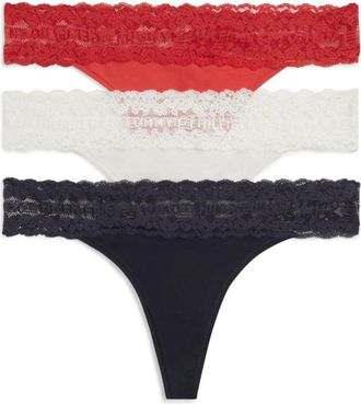 Tommy Hilfiger 3er Pack Tanga-String - - Underwear - Damen - Mehrfarbig - XL