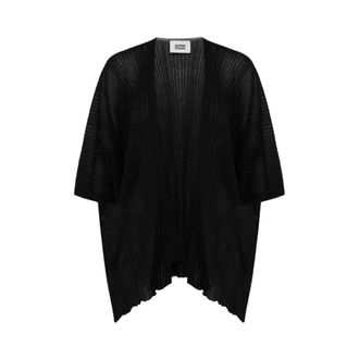 Alpha Studio Wet Layers Coste Mix Cardigan - - Knitwear - Damen - Schwarzk - XS
