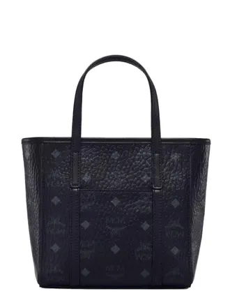 MCM Monogram Polyurethane Mini Tote - Black