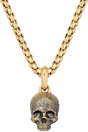 David Yurman 18kt Memento Mori Skull Gelbgoldamulett 16mm