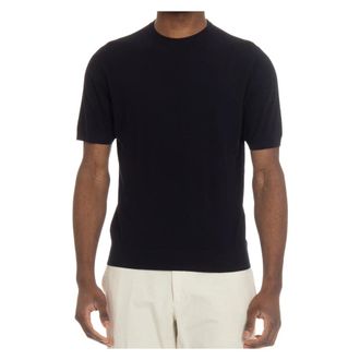 Colombo Rundhals-Feinstrick-T-Shirt - - Knitwear - Herren - Blau - XS
