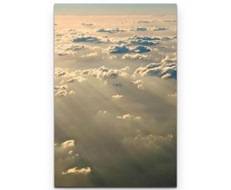 Paul Sinus Art Leinwandbilder | Bilder Leinwand 90x60cm über den Wolken mit Sonnenaufgang