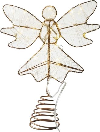 Generico Dekoration f&uuml;r die Party mit Batterien f&uuml;r das Wohnzimmer im Au&szlig;enbereich des Wohnzimmers im Au&szlig;enbereich | Angel Tree Topper - LED Gold Angel Christm