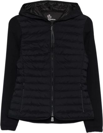 Moncler Femme, Vestes, Noir, Taille: 40 FR Zip Up Cardigan