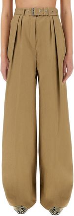 Dries Van Noten Wide-Leg Cotton Trousers - Beige