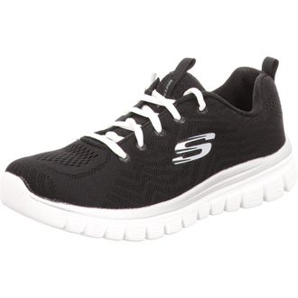 Skechers Damen Graceful Get Connected Sneaker,Black Mesh White Trim, 40 EU