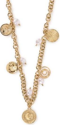 Au Printemps Paris Collier charms ronds et perles