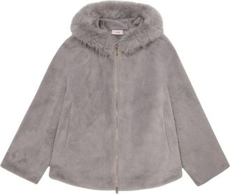 Oltre Femme, Vestes, Gris, Taille: 38 FR Parka courte &agrave; capuche