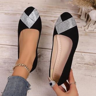 Generic Chaussures plates &agrave; bout pointu pour femme - &Eacute;l&eacute;gantes, l&eacute;g&egrave;res, polyvalentes, respirantes et confortables - Pour le travail et les f&ecirc;tes, Argent&eacute;., 3