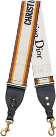 Dior Pre-owned Anse pour sacoche de bureau &agrave; domicile en toile - Femme - Pre-owned - Blanc - Taille: ONE Size