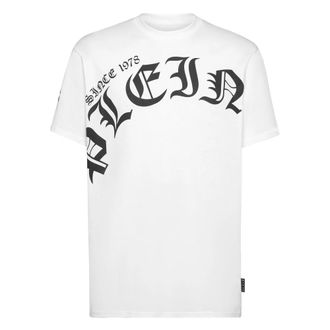 Philipp Plein T-Shirt Rundhals Gothic - - Tops - Herren - Wei&szlig; - 4XL