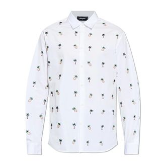 Dsquared2 Homme, Chemises, Blanc, Taille: XL Chemise avec Appliqu&eacute;s