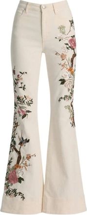 Alice & Olivia Femme, Jeans, Blanc, Taille: W28 Magnifique Jean Brod&eacute;