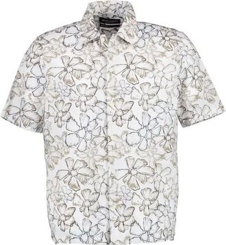 Marc O'Polo Herren Kurzarmhemd grau geblümt