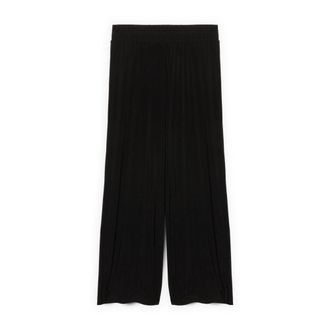 Fiorella Rubino Wide Leg Jersey Hose - - Trousers - Damen - Schwarzk - XS