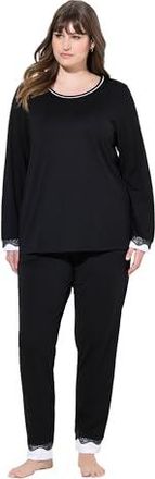 Ulla Popken Pyjama en Dentelle pour Femme Noir 54/56, Noir