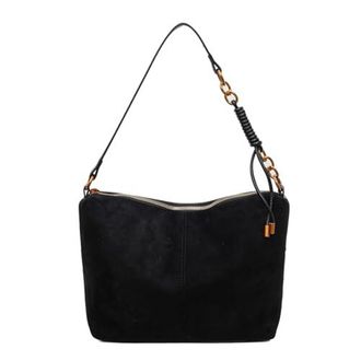 Generic Sac &agrave; bandouli&egrave;re en cuir synth&eacute;tique tendance de grande capacit&eacute; pour femme, travail, shopping, voyage, quotidien, Noir, 320.00 x 210.00 x 100.00 mm