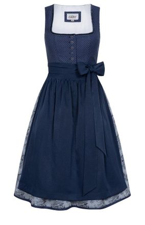 N&uuml;bler Trachtenkleid Midi Dirndl Lorena in Blau von N&uuml;bler